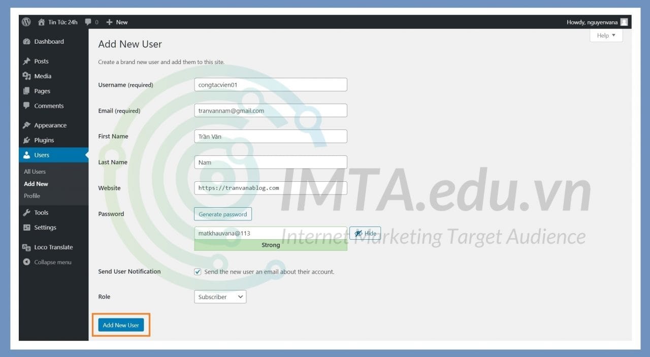 Tạo Và Quản Lý Người Dùng (User) Trên Website WordPress