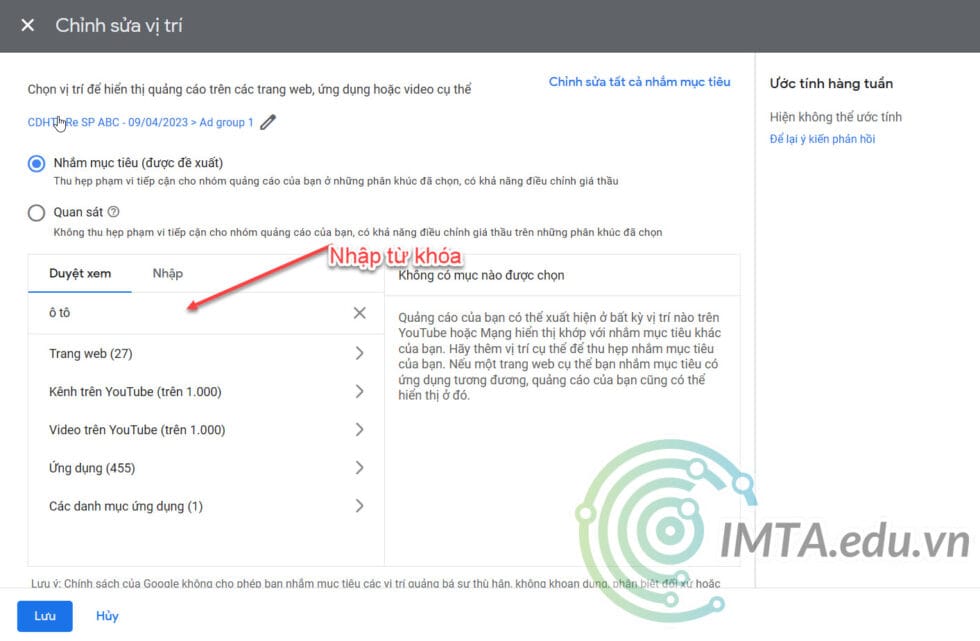 Vị Trí Đặt Trong Quảng Cáo Google Ads - GDN & Youtube